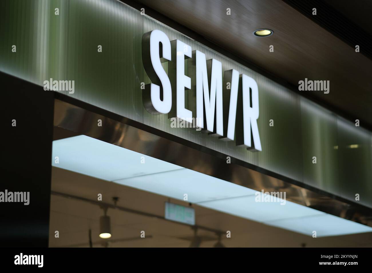 Shanghai,China-August 13th 2022: close up Semir store sign. Chinese clothing company Stock Photo ...