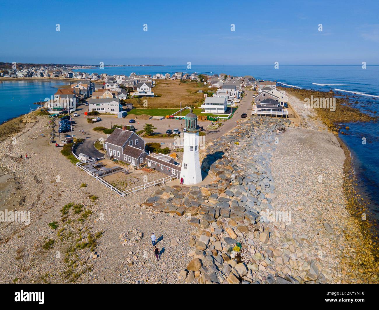Old Scituate Lighthouse at the entrance of Scituate Harbor in town of ...