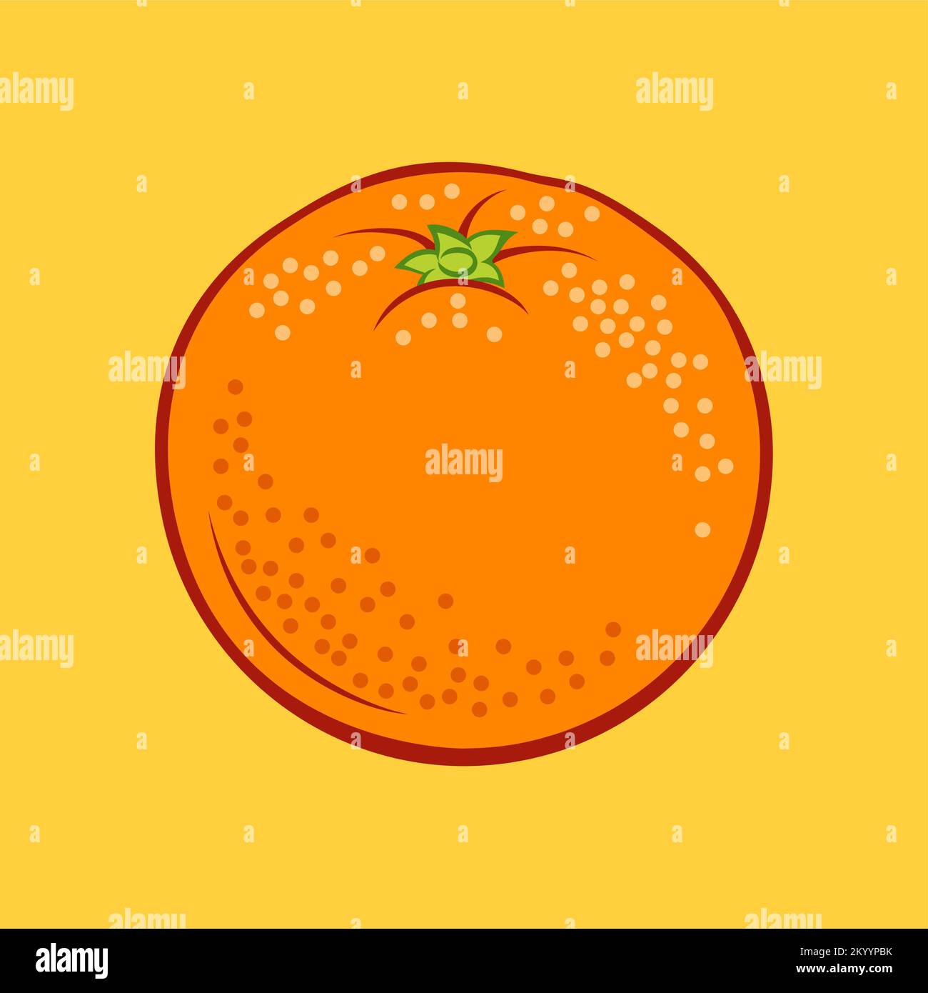 Illustration of Juicy Stylized Orange Citrus Fruit. Icon for Food Apps ...