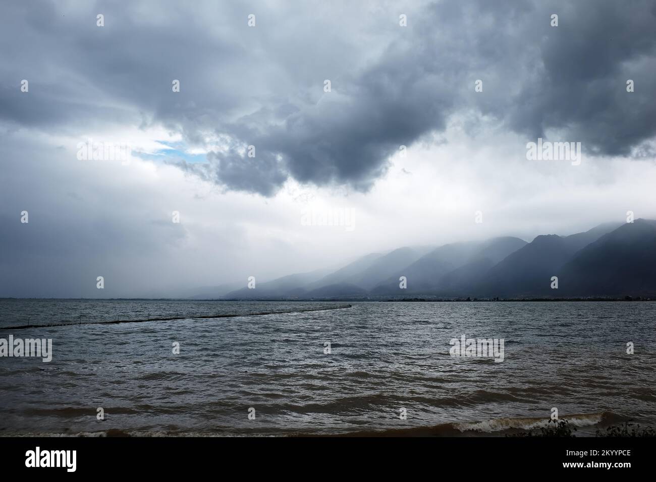 Erhai Lake and Cang Mountain in Dali city, Yunnan province, China ...