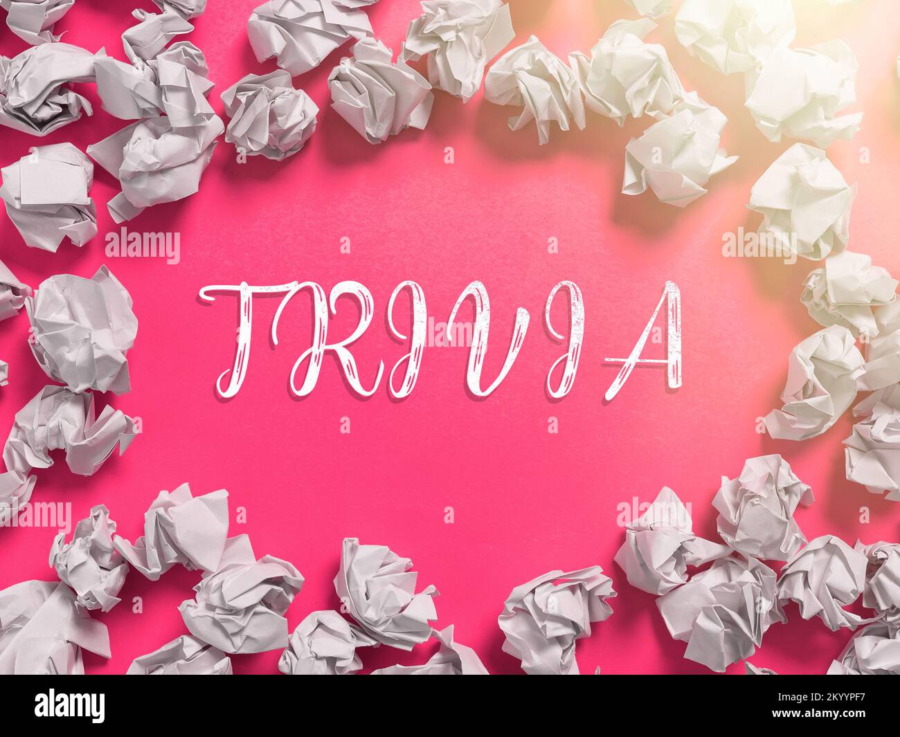 Text sign showing Trivia. Business idea details considerations pieces ...
