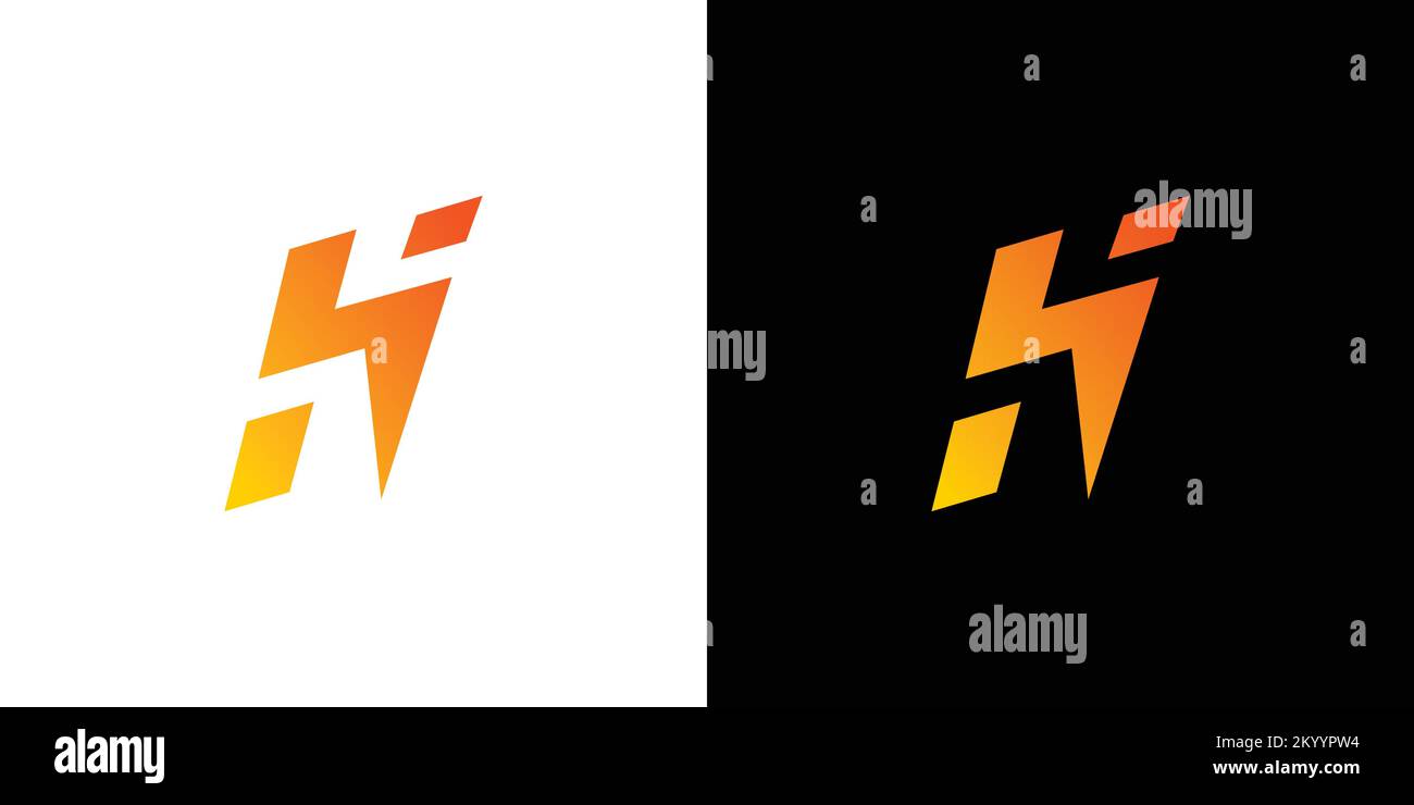 Modern and elegant letter H initials electric logo design Stock Vector ...