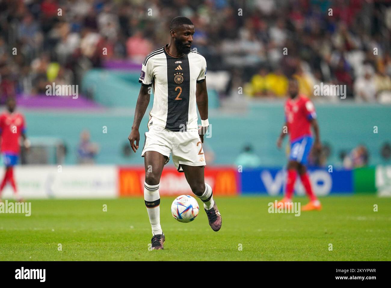 DOHA, QATAR - DECEMBER 1: Player of Germany Antonio Rudiger controls ...