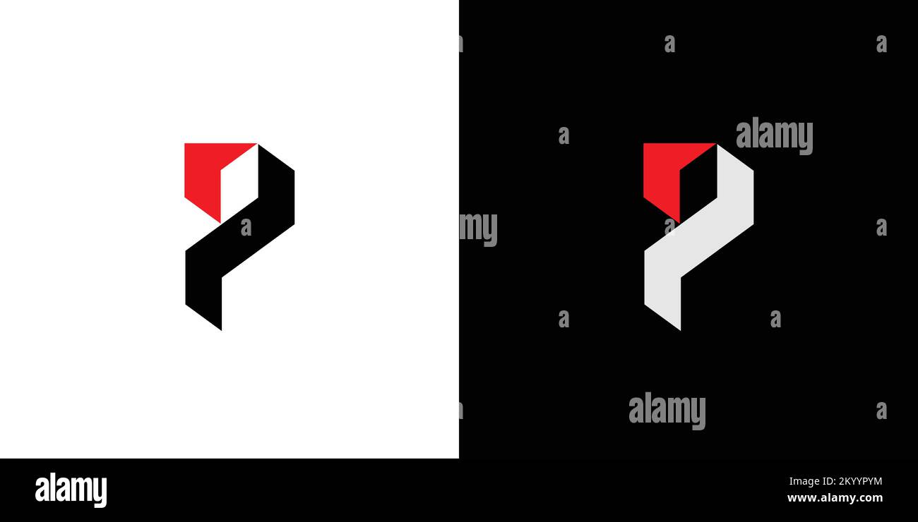 Modern and strong letter P initials logo design Stock Vector Image ...