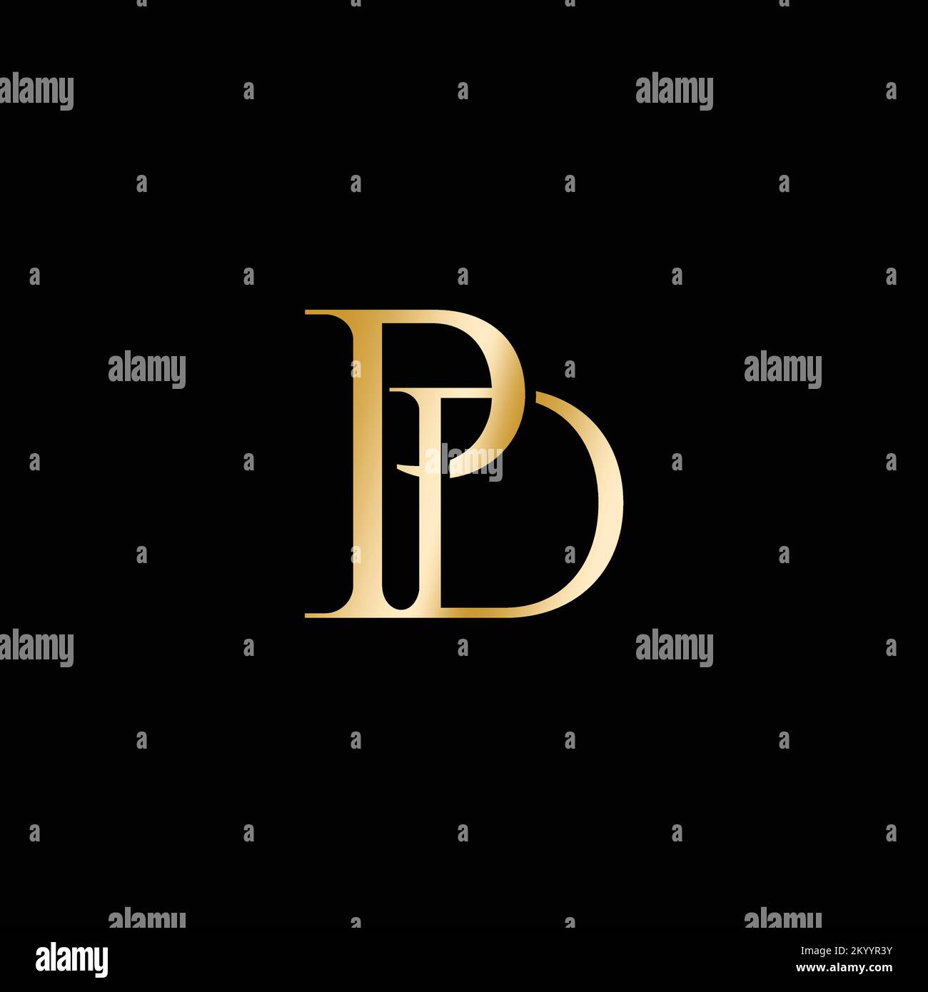 PD letter initial logo design luxury and elegant Stock Vector Image ...