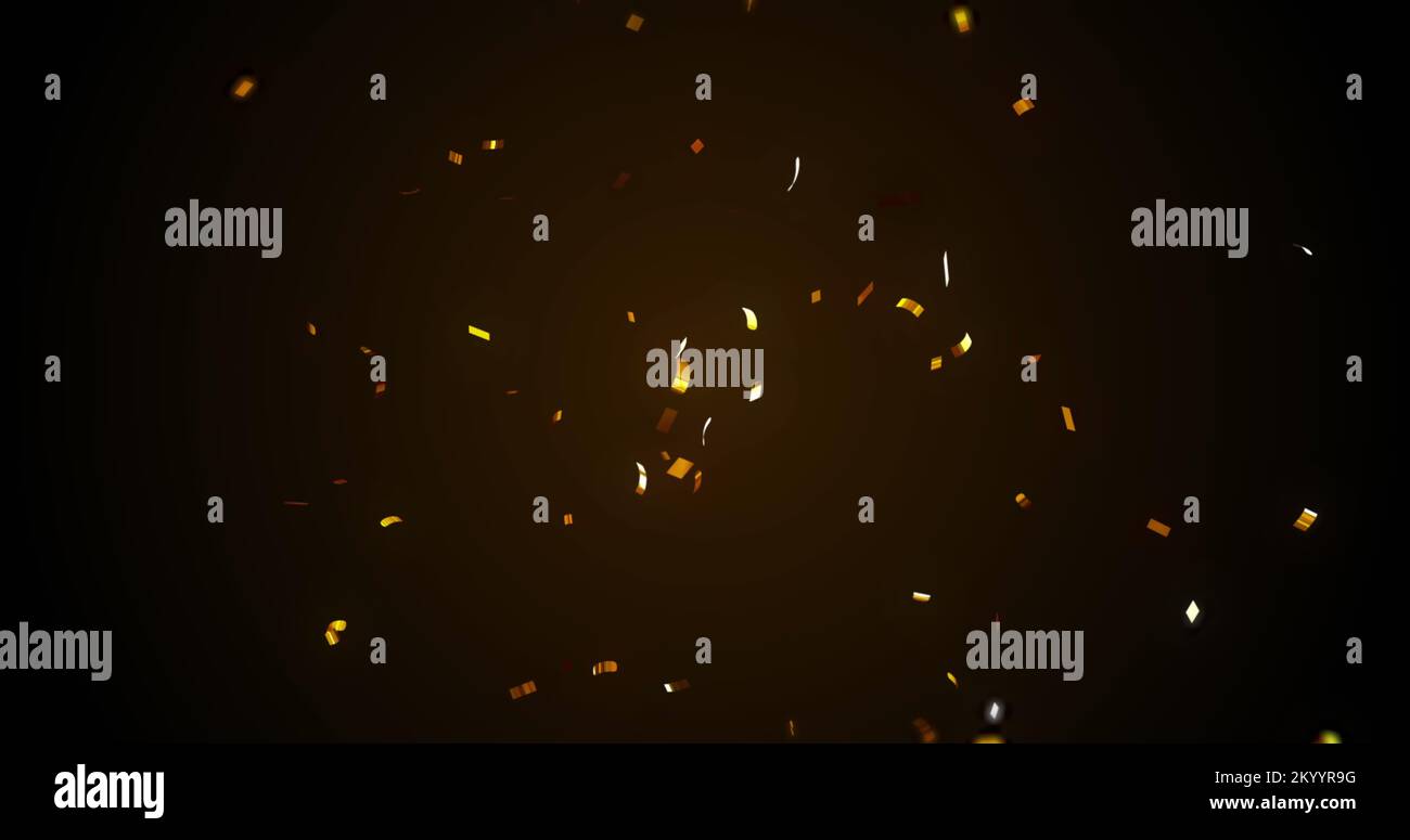 Image of confetti falling over black background Stock Photo - Alamy