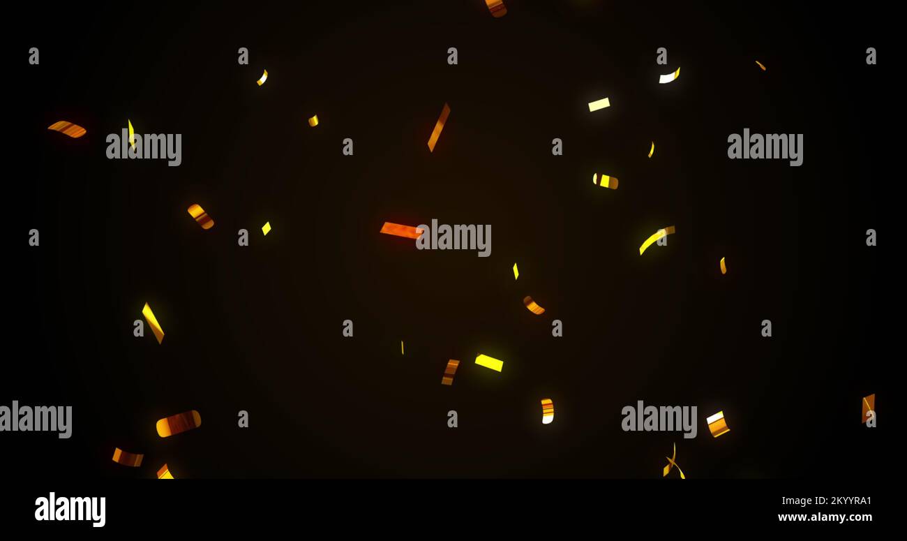 Image of confetti falling over black background Stock Photo - Alamy