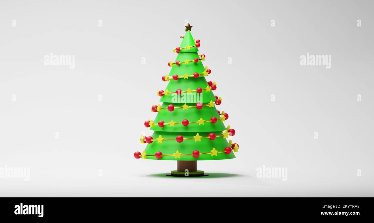 Image of christmas tree on white background Stock Photo - Alamy