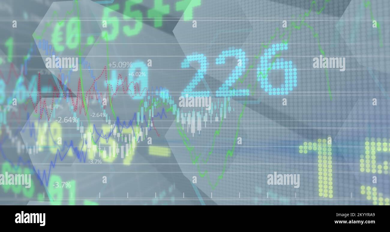 Image of financial data processing on stock exchange screen Stock Photo ...