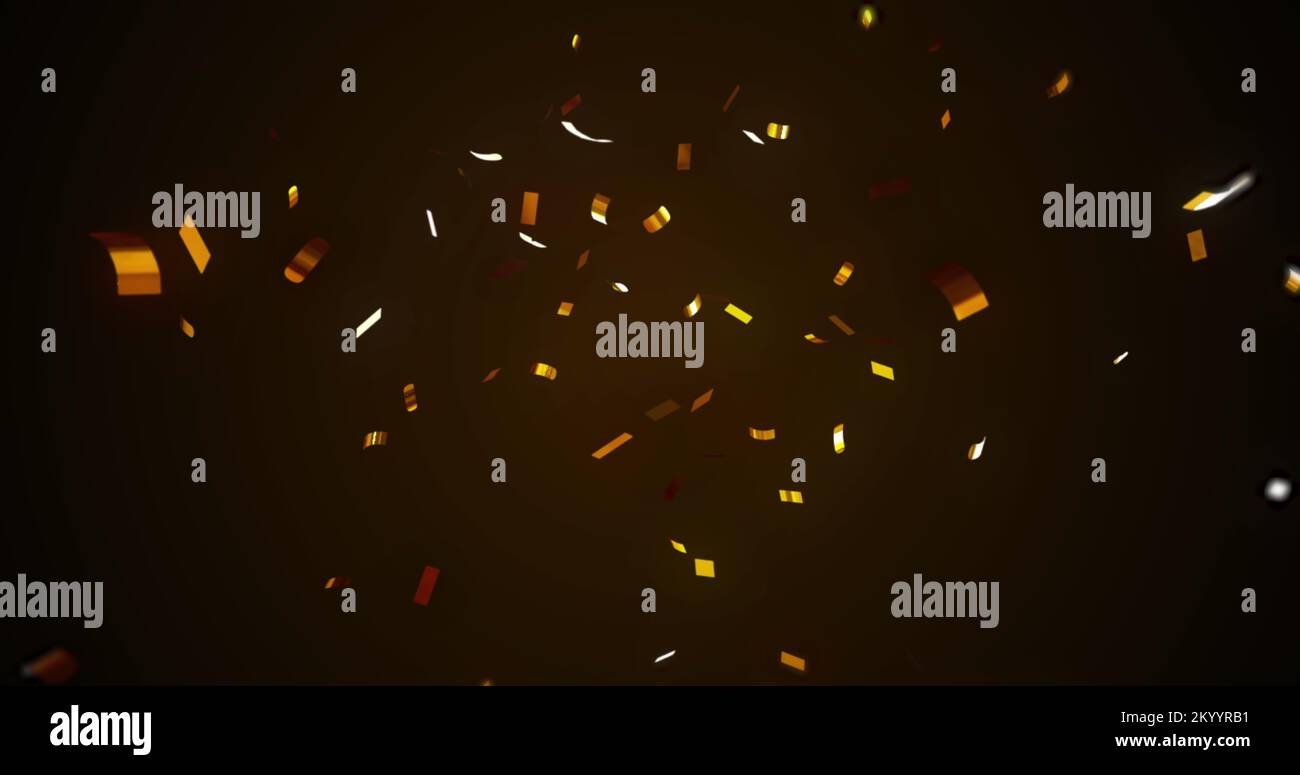 Image of confetti falling over black background Stock Photo - Alamy