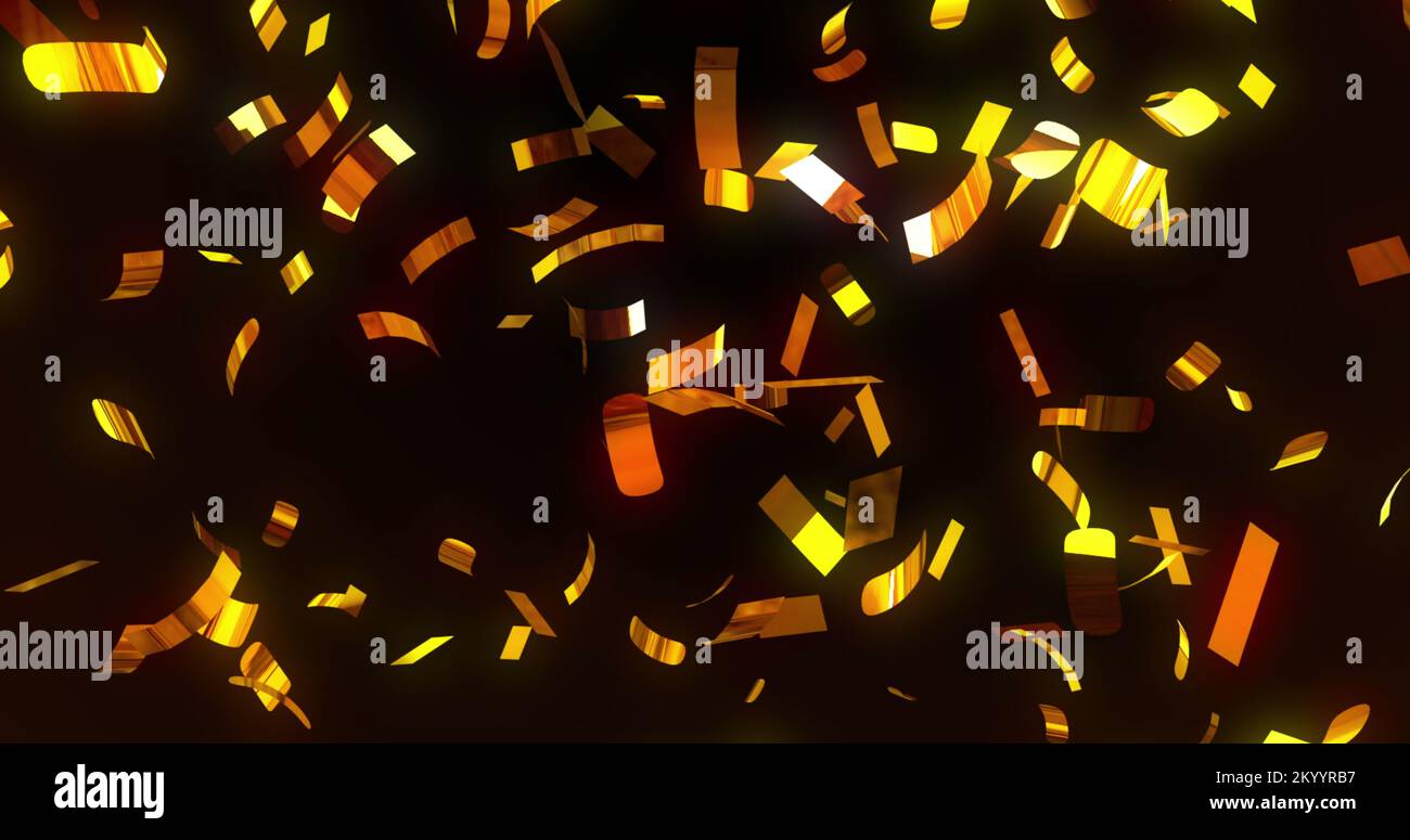 Image of confetti falling over black background Stock Photo - Alamy