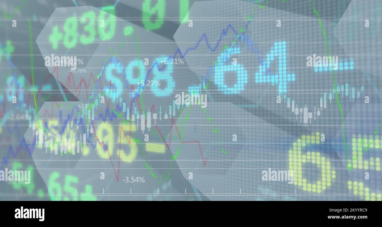 Image of financial data processing on stock exchange screen Stock Photo ...