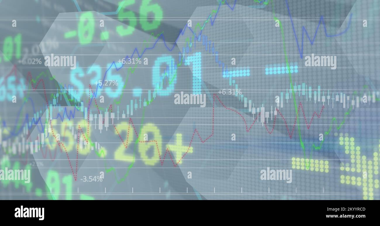 Image of financial data processing on stock exchange screen Stock Photo ...