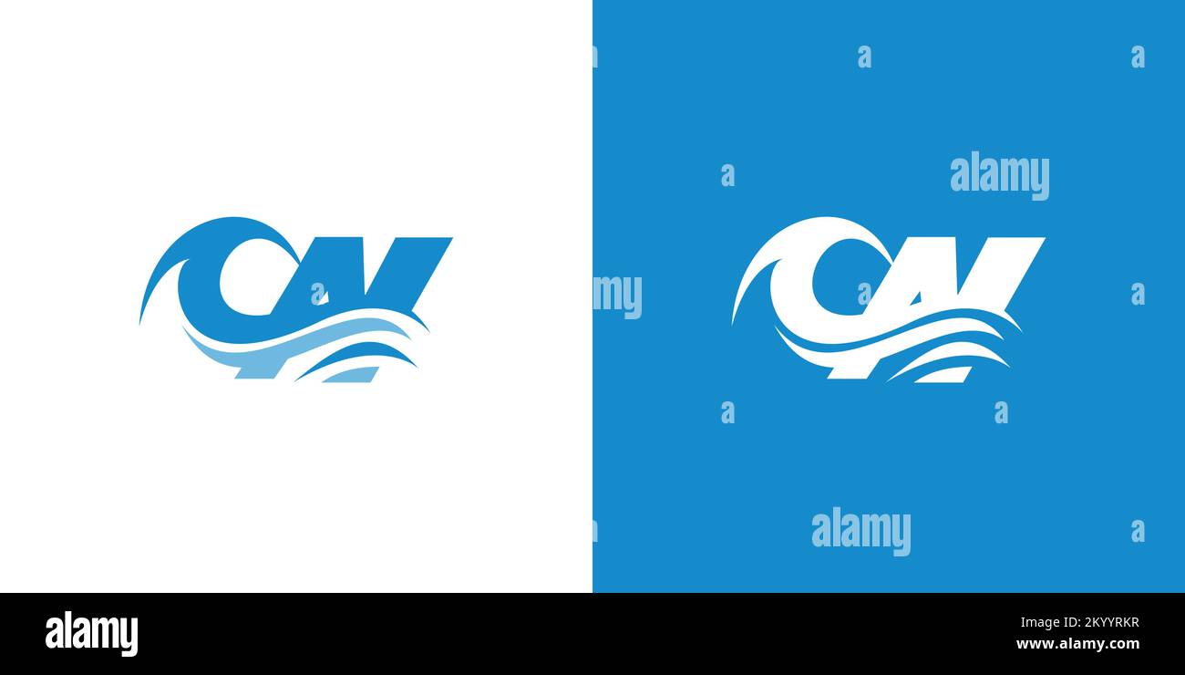 Unique and modern CN letter initial wave logo design Stock Vector Image ...