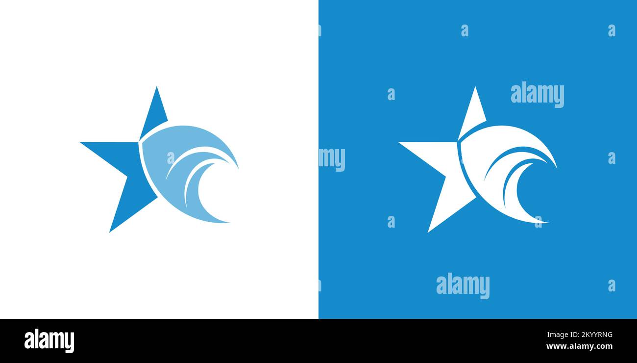 Unique and modern wave star logo design 2 Stock Vector Image & Art - Alamy