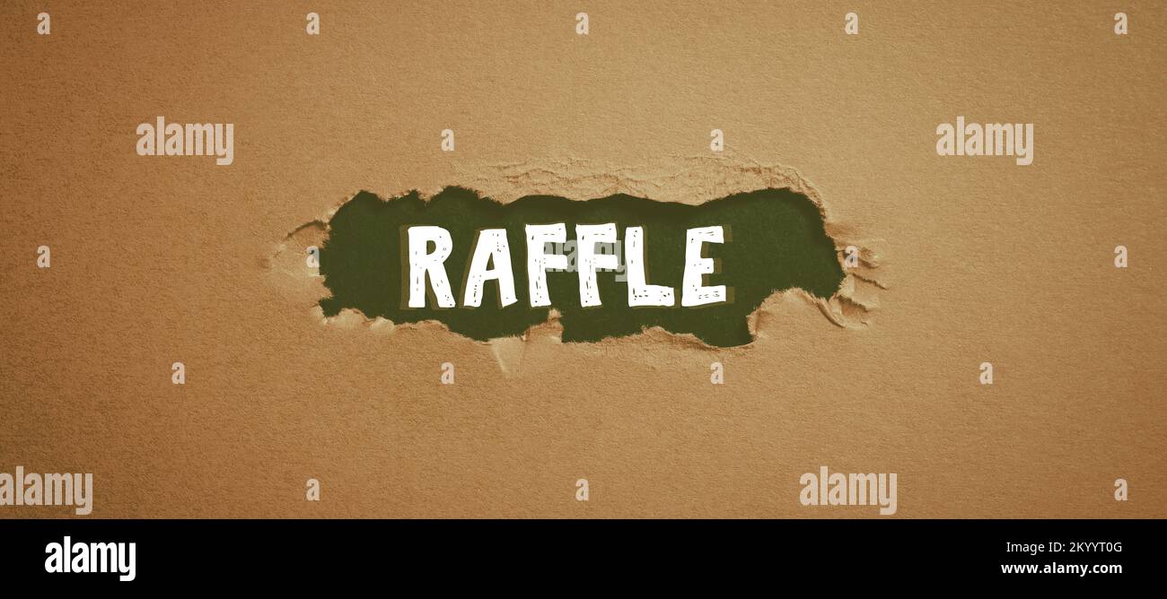 Conceptual display Raffle. Business approach means of raising money by ...