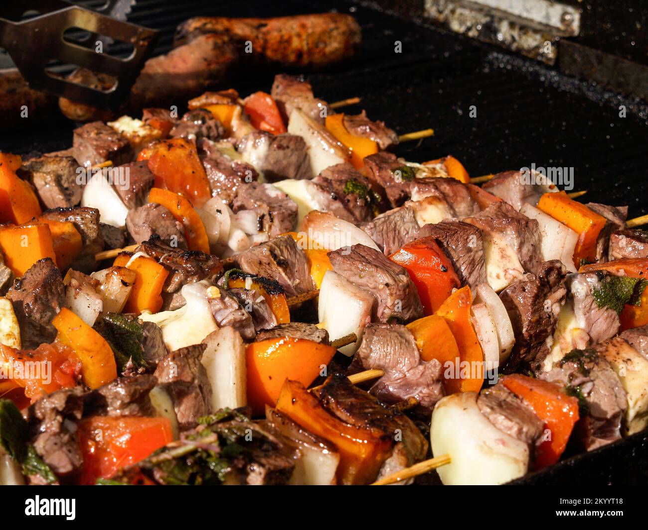 Outdoor cooking on barbeque in summer Stock Photo - Alamy