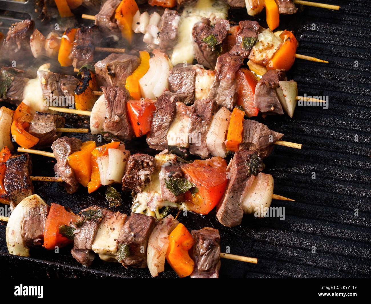Outdoor cooking on barbeque in summer Stock Photo - Alamy