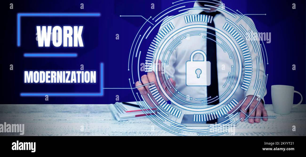 Inspiration showing sign Work Modernization. Concept meaning changing ...