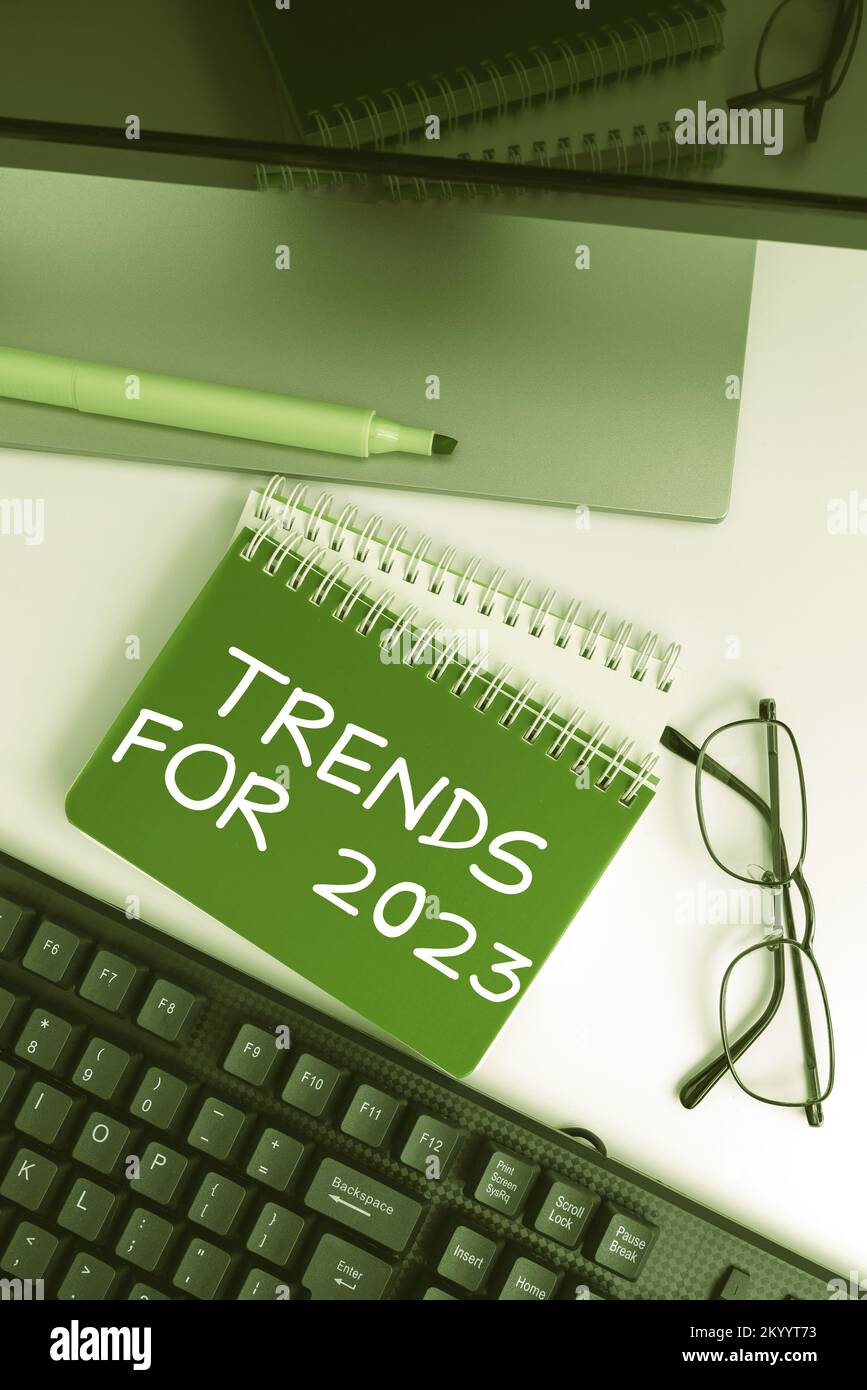 Writing displaying text Trends For 2023. Internet Concept list of ...
