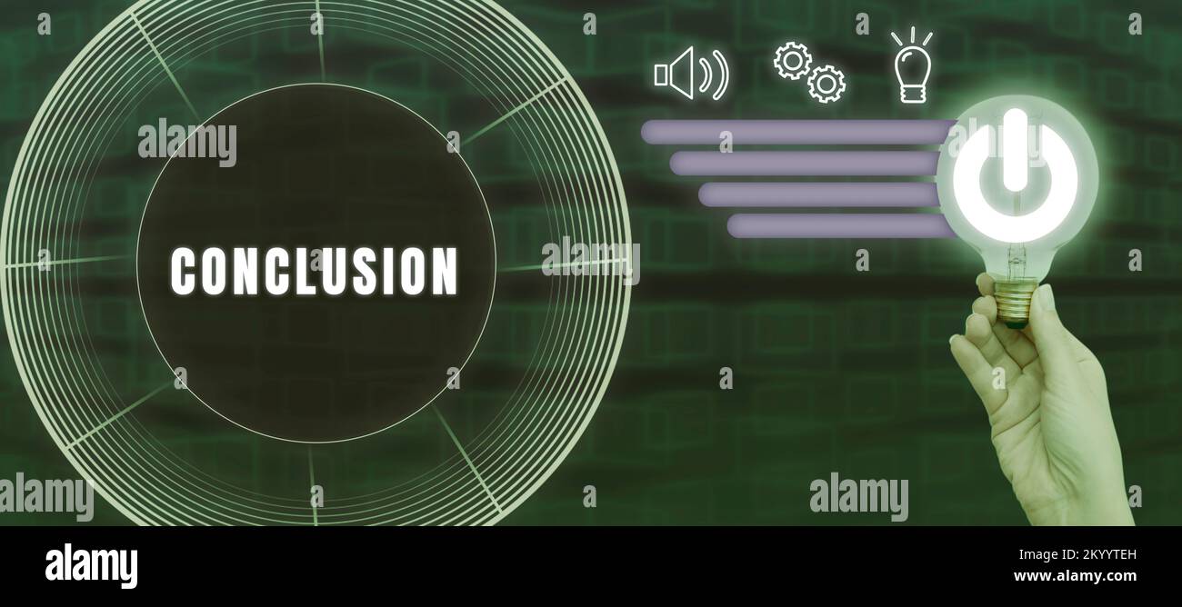 Handwriting text Conclusion. Conceptual photo Results analysis Final ...