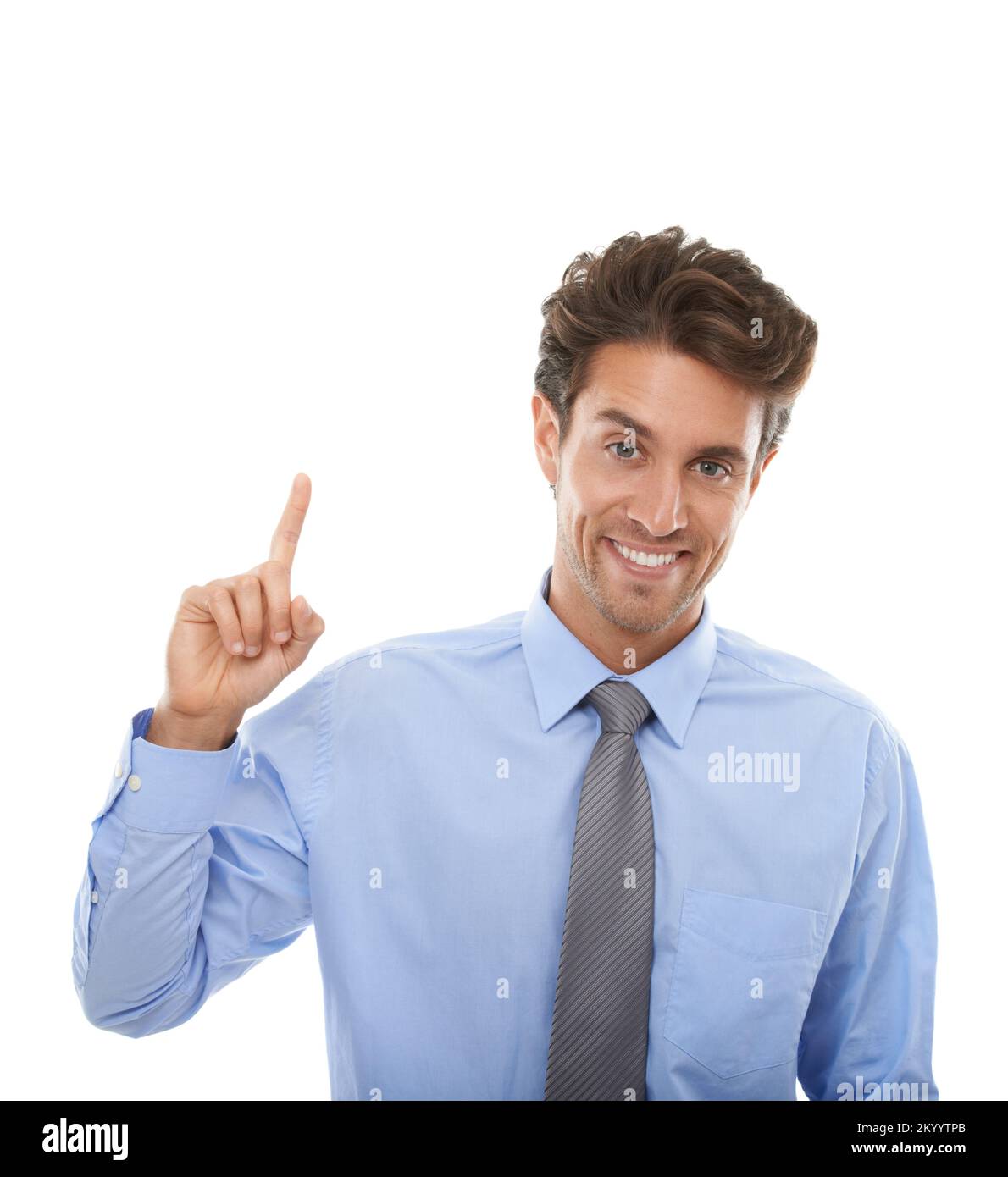 Man pointing upwards hi-res stock photography and images - Alamy