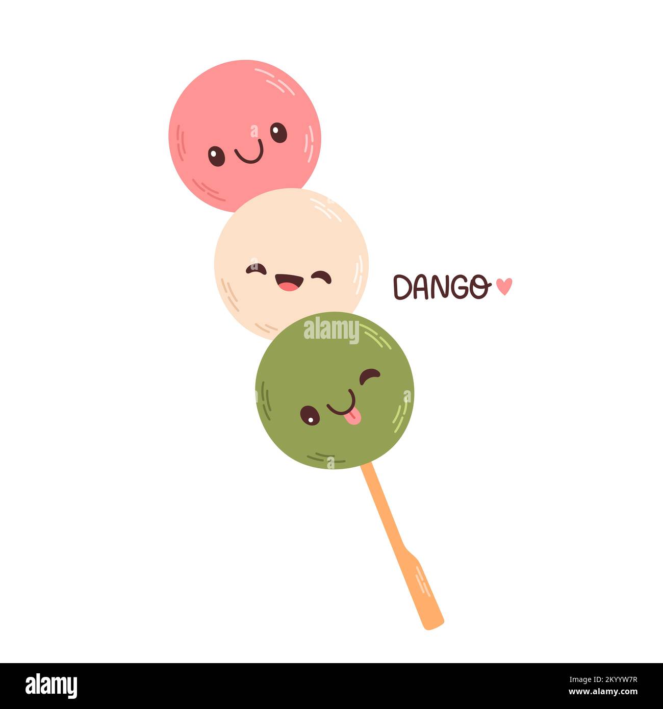 Dango Japanese traditional dessert isolated on white. Hanami Dango ...