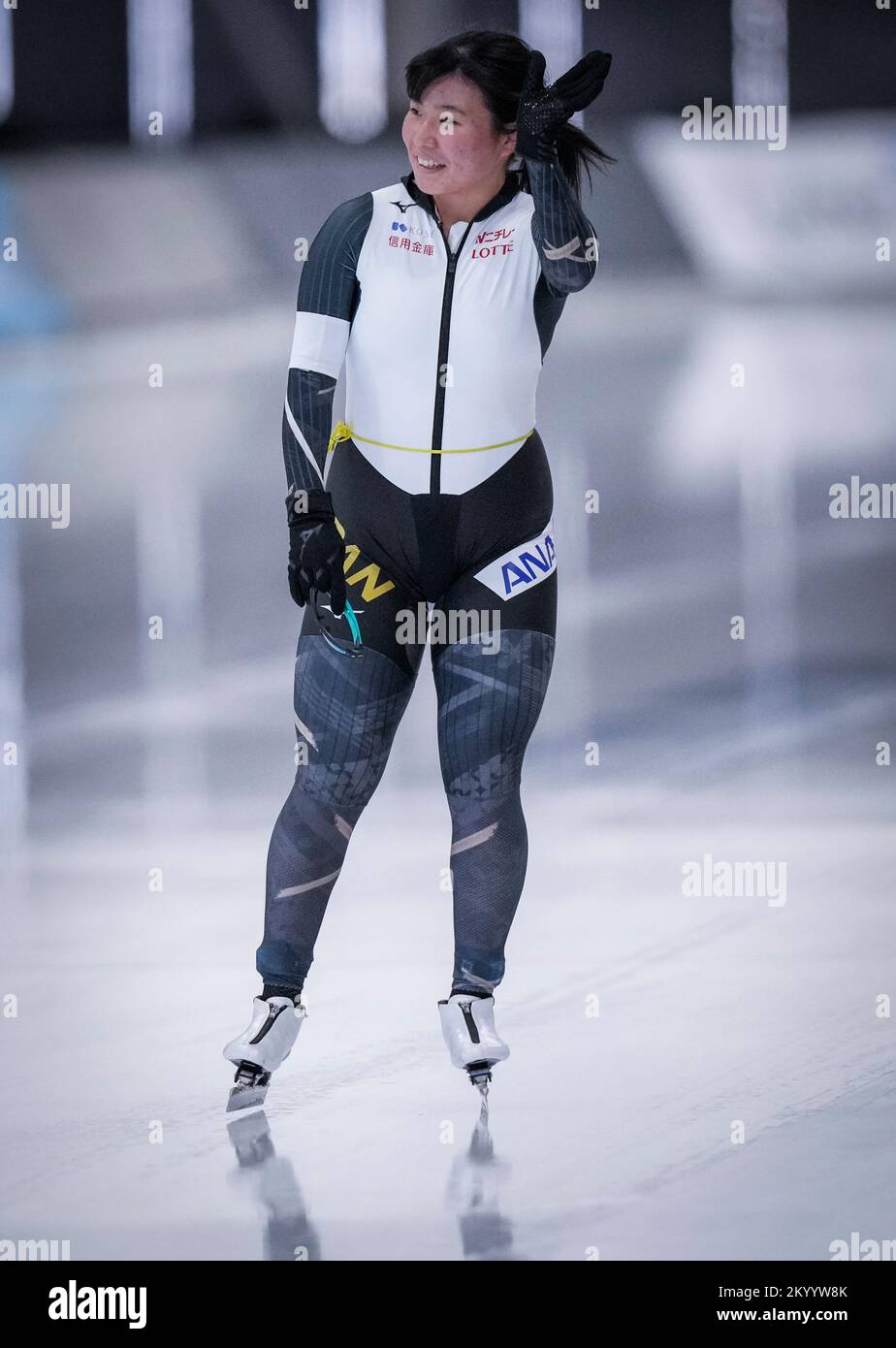 Rin Kosaka of Japan waves to the crowd during the ISU Four Continents ...