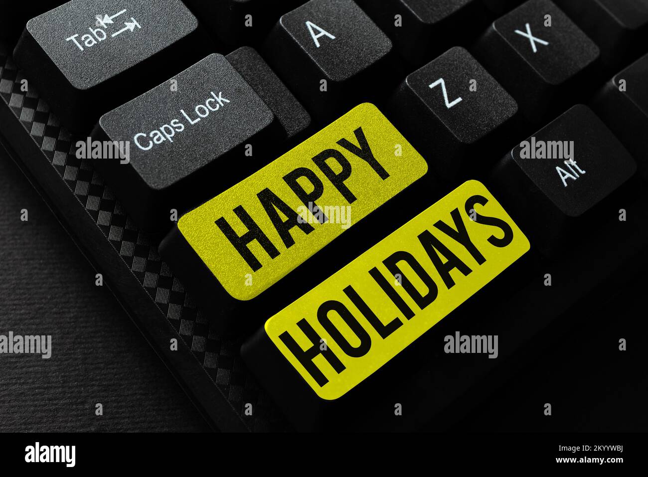 Hand writing sign Happy Holidays. Business idea greeting used to ...