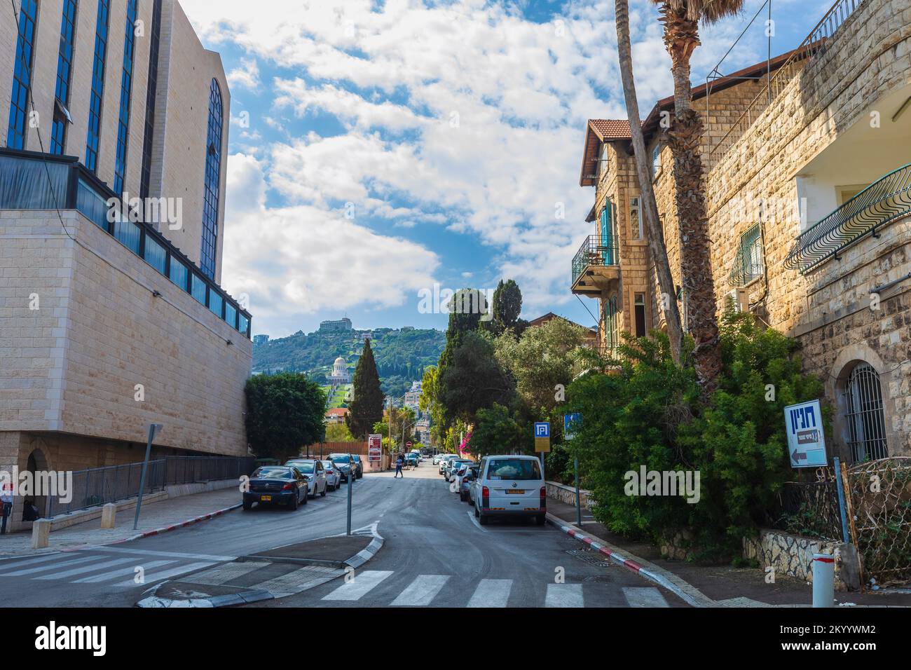 Israel, Haifa 05, 2022: Streets in the city of Haifa in Israel Stock ...