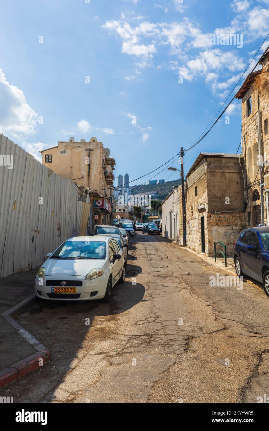 Israel, Haifa 05, 2022: Streets in the city of Haifa in Israel Stock ...