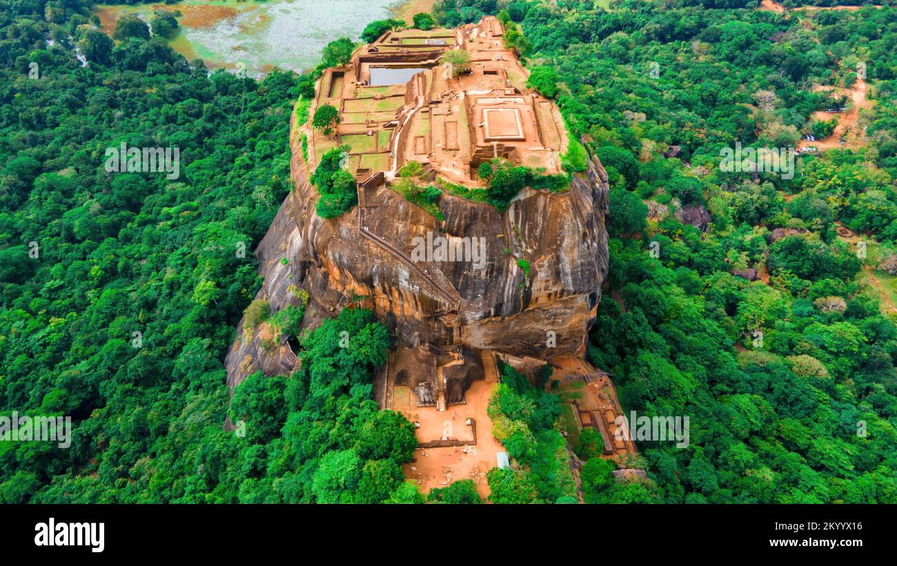 Aerial View of Sri Lanka's Famous Sigiriya Rock and Pidurangala Stock ...