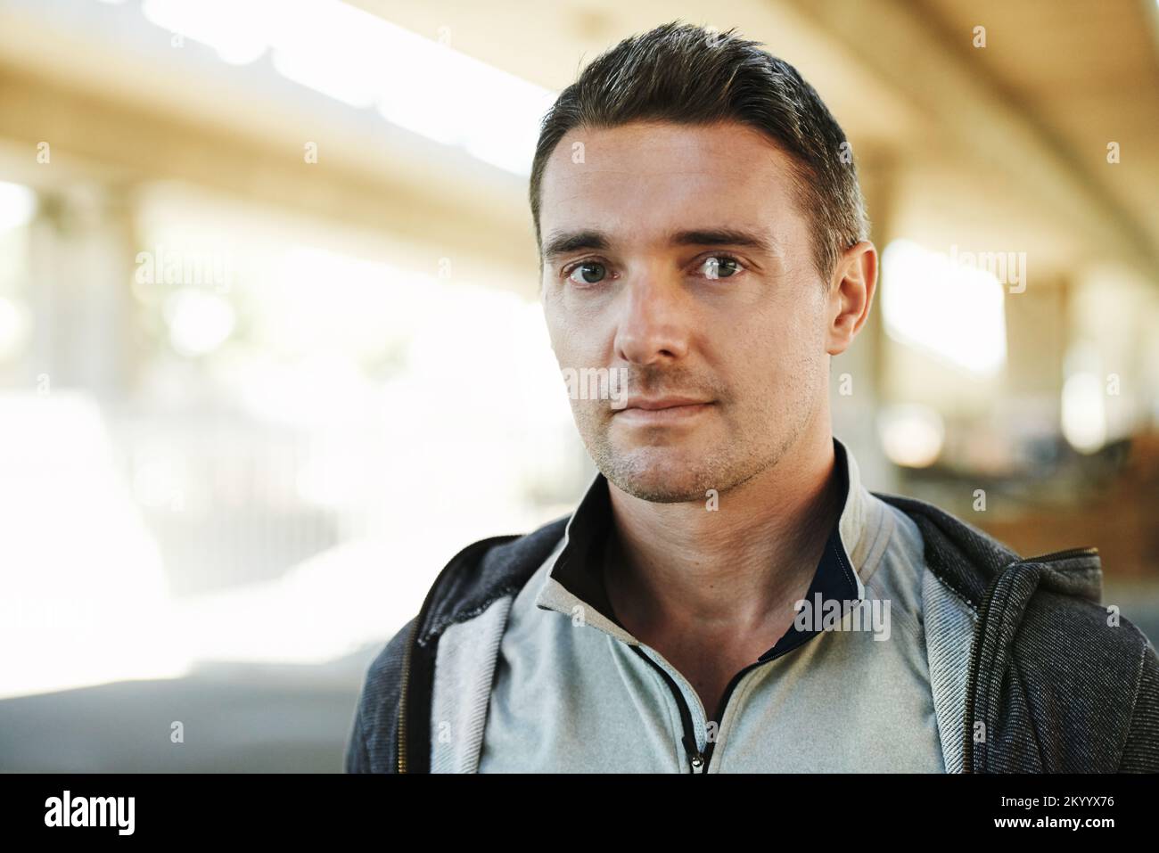 He stays in shape to boost his health. Portrait of a fit young man ...