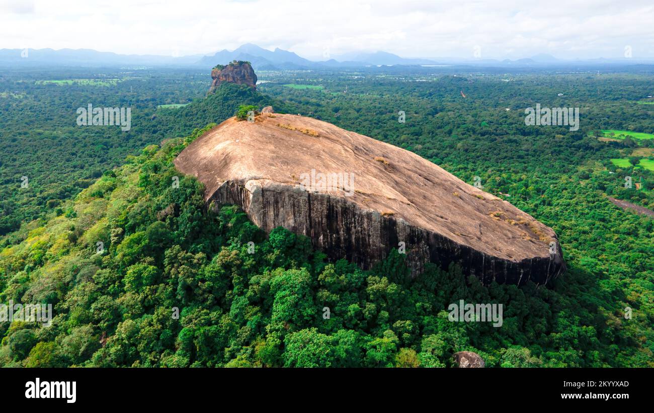 Aerial View of Sri Lanka's Famous Sigiriya Rock and Pidurangala Stock ...