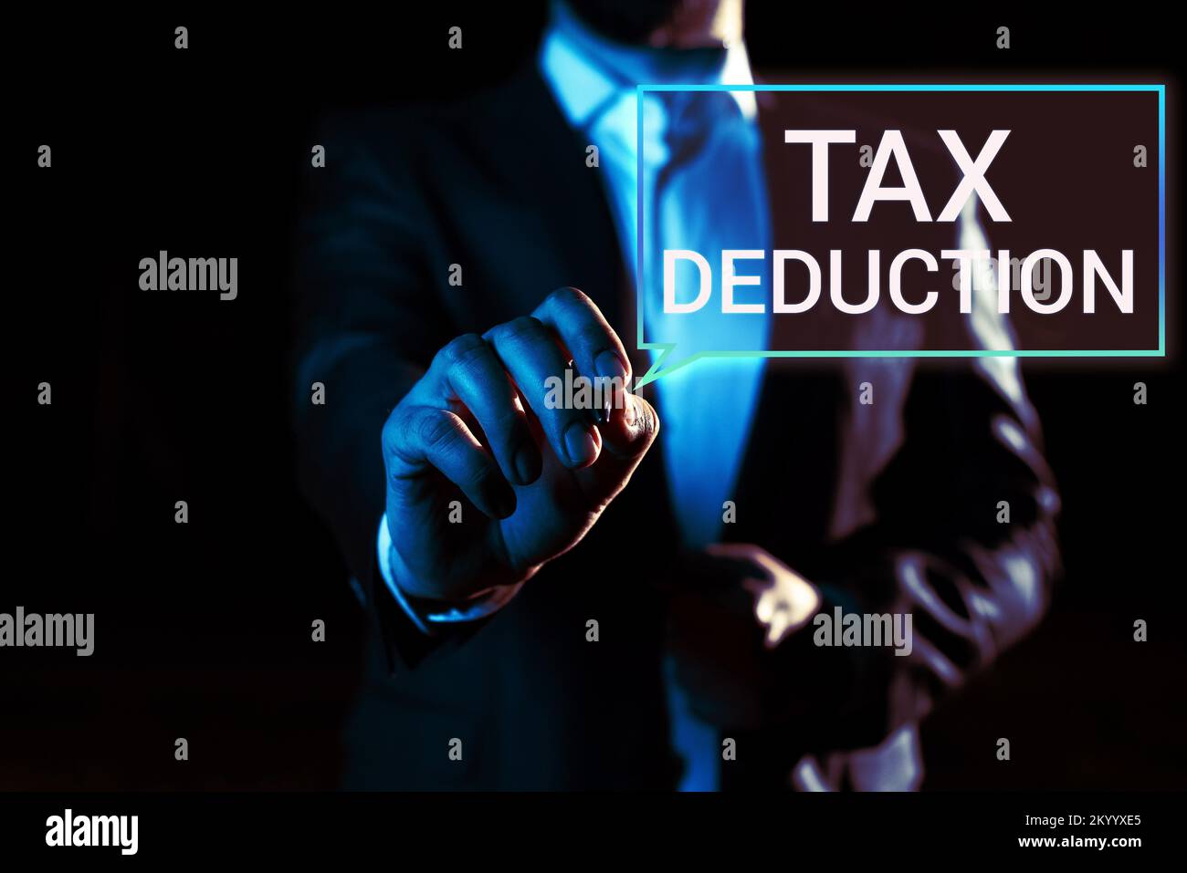 Conceptual display Tax Deduction. Internet Concept amount subtracted ...