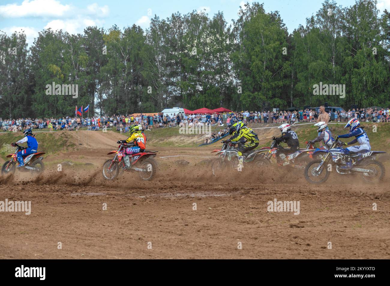 SHARYA, RUSSIA - AUGUST 06, 2022: A fragment of one of the races of the ...