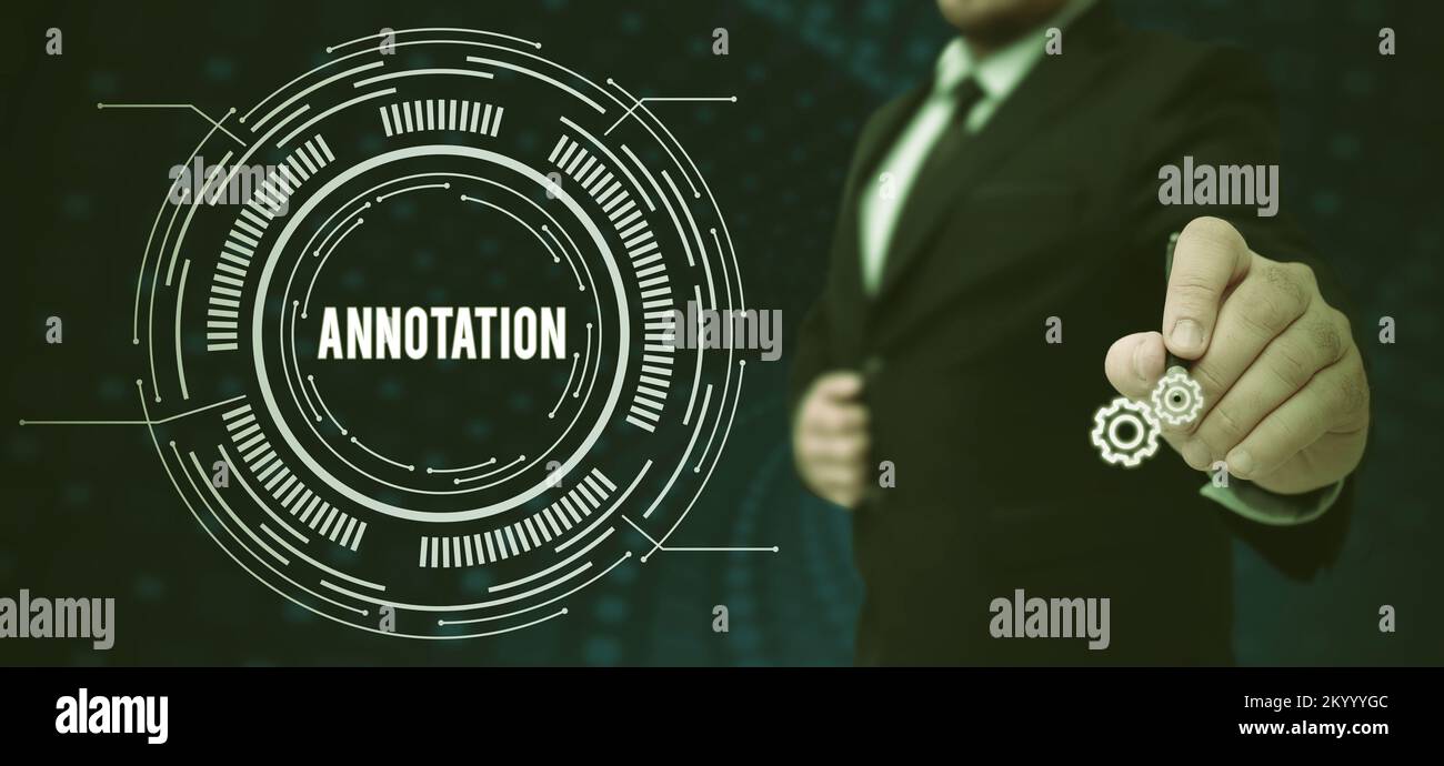 Text Sign Showing Annotation Internet Concept Note Added By Way Of Comment Or Explanation Stock