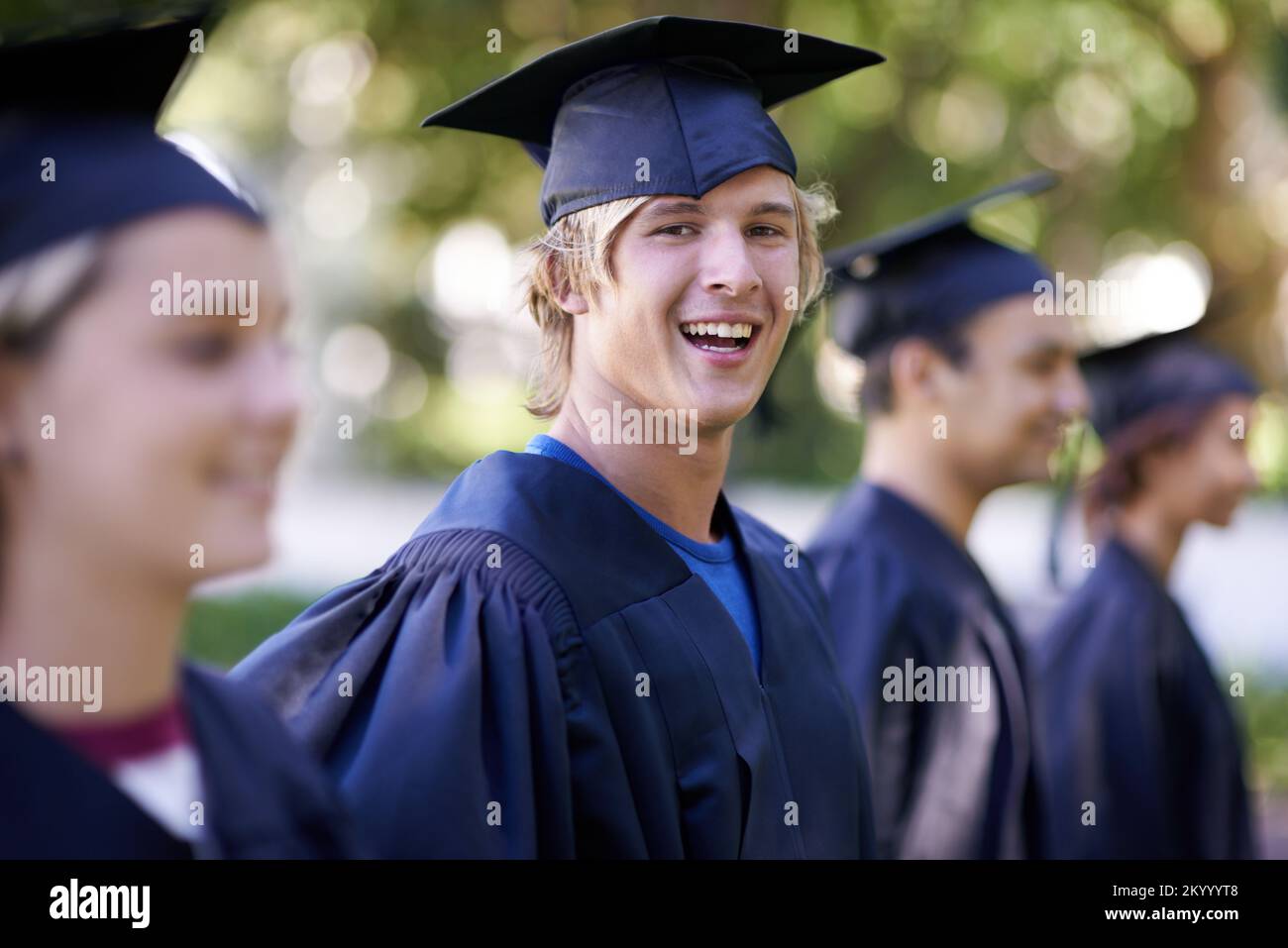 One of the happiest moments of my life. Portrait of a happy graduate ...