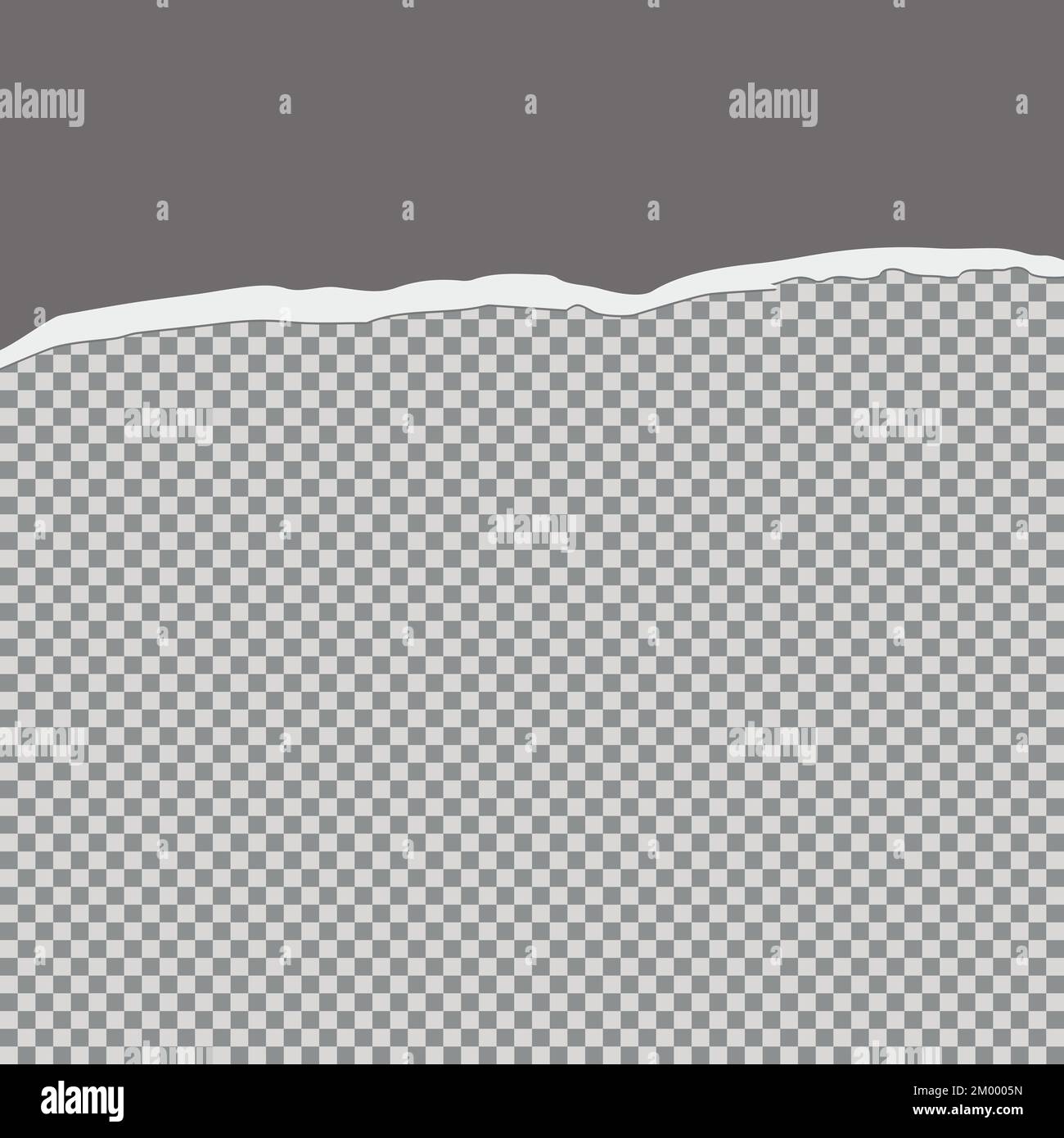 Tore off half a sheet of gray paper from the top. Vector paper design ...