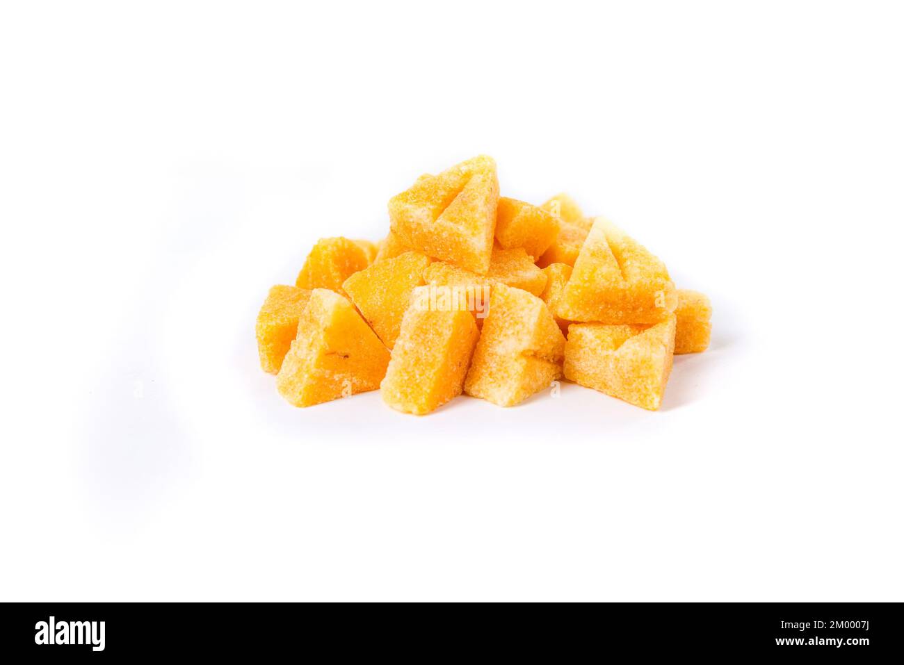 Saffron spiced sugar cubes in a pile isolated over white Stock Photo ...