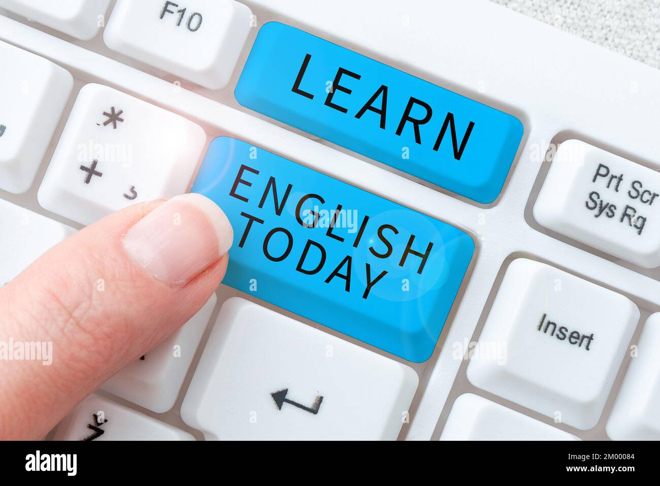 Text showing inspiration Learn English Today. Business concept gain or ...