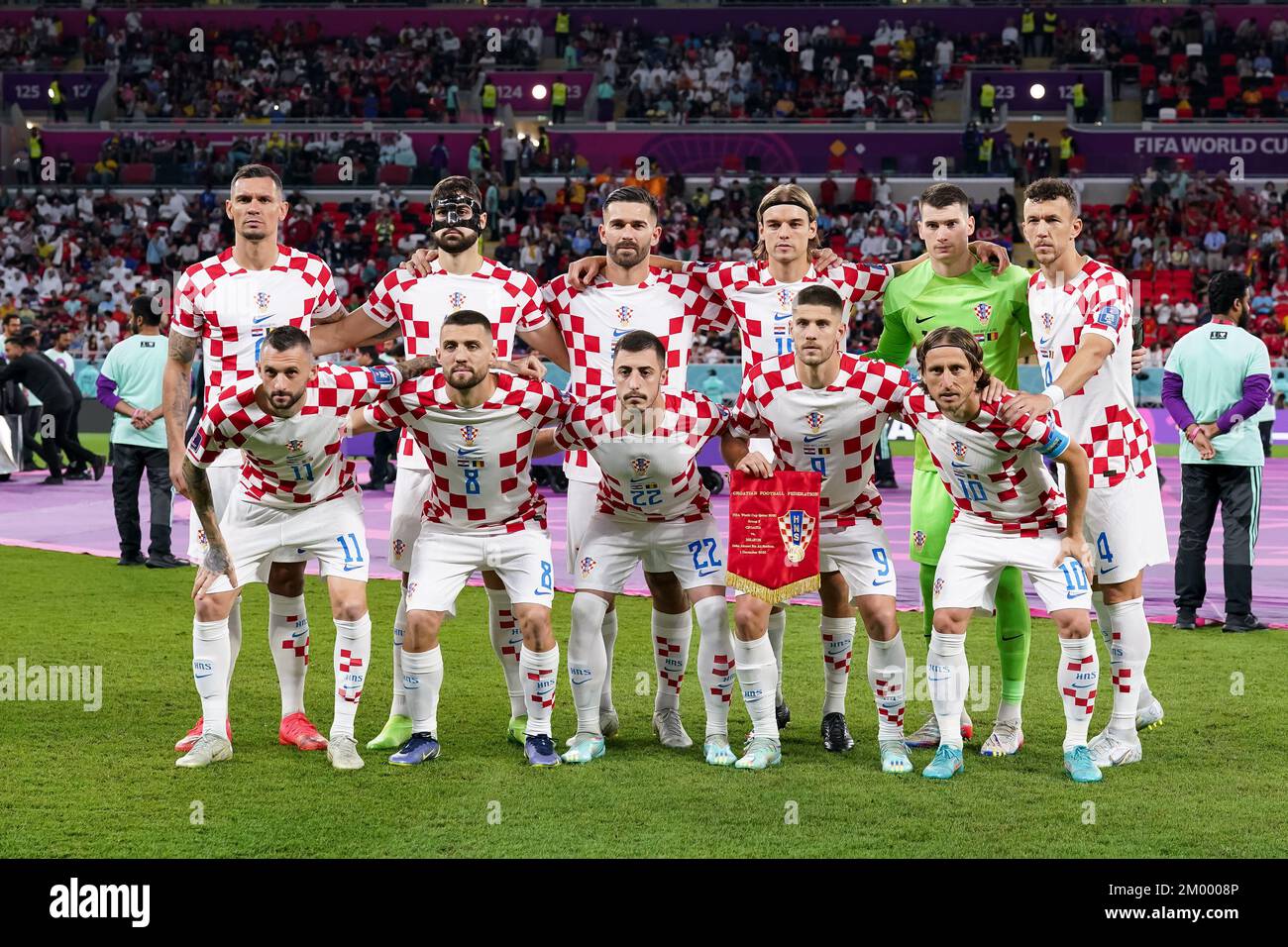 DOHA, QATAR - DECEMBER 1: Player of Croatias pose for a photo before ...