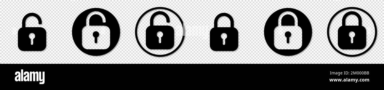 Set of lock icons, lock icon. Safety symbols. Vector illustration ...