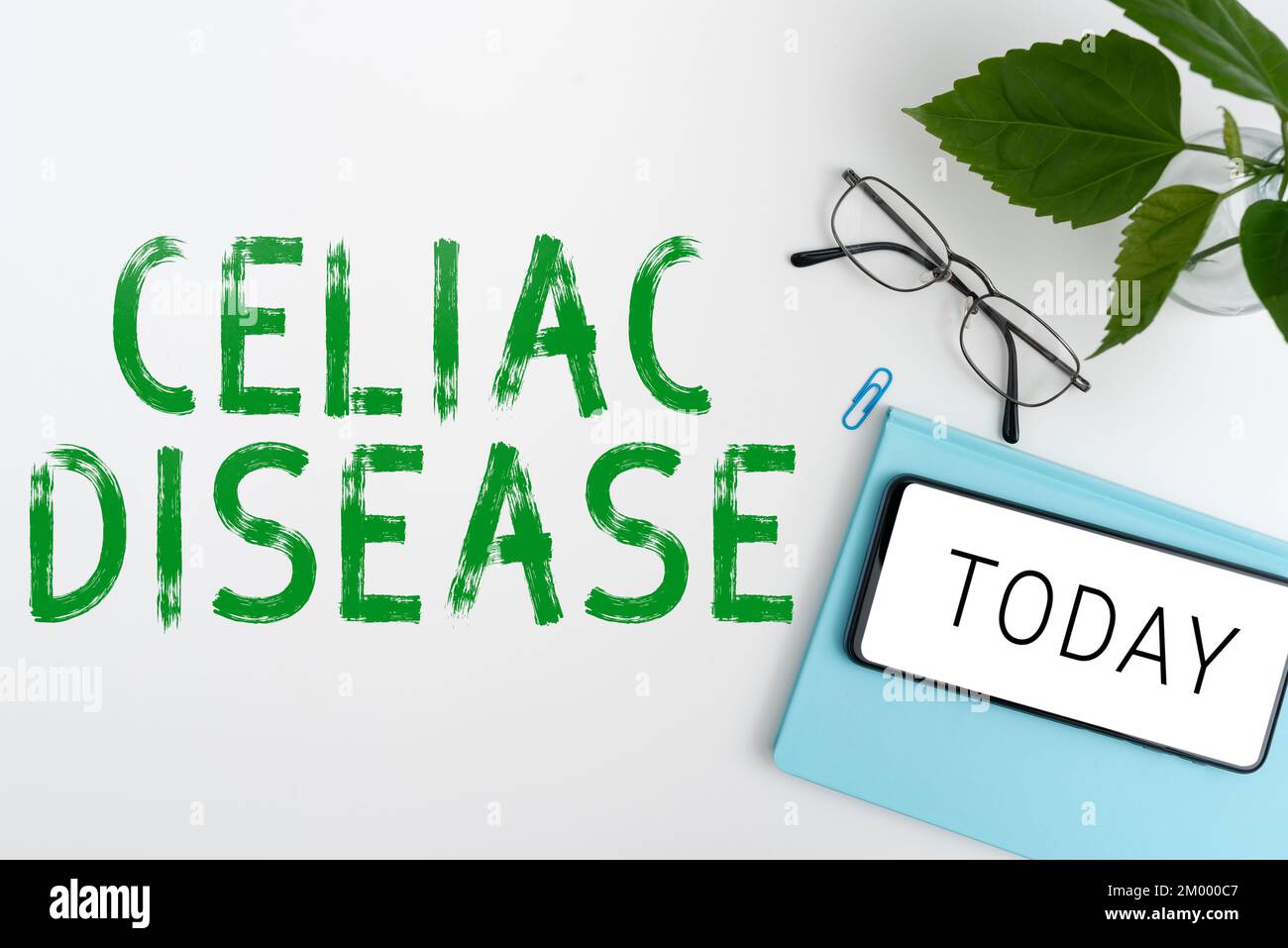 Hand writing sign Celiac Disease. Conceptual photo Small intestine is ...