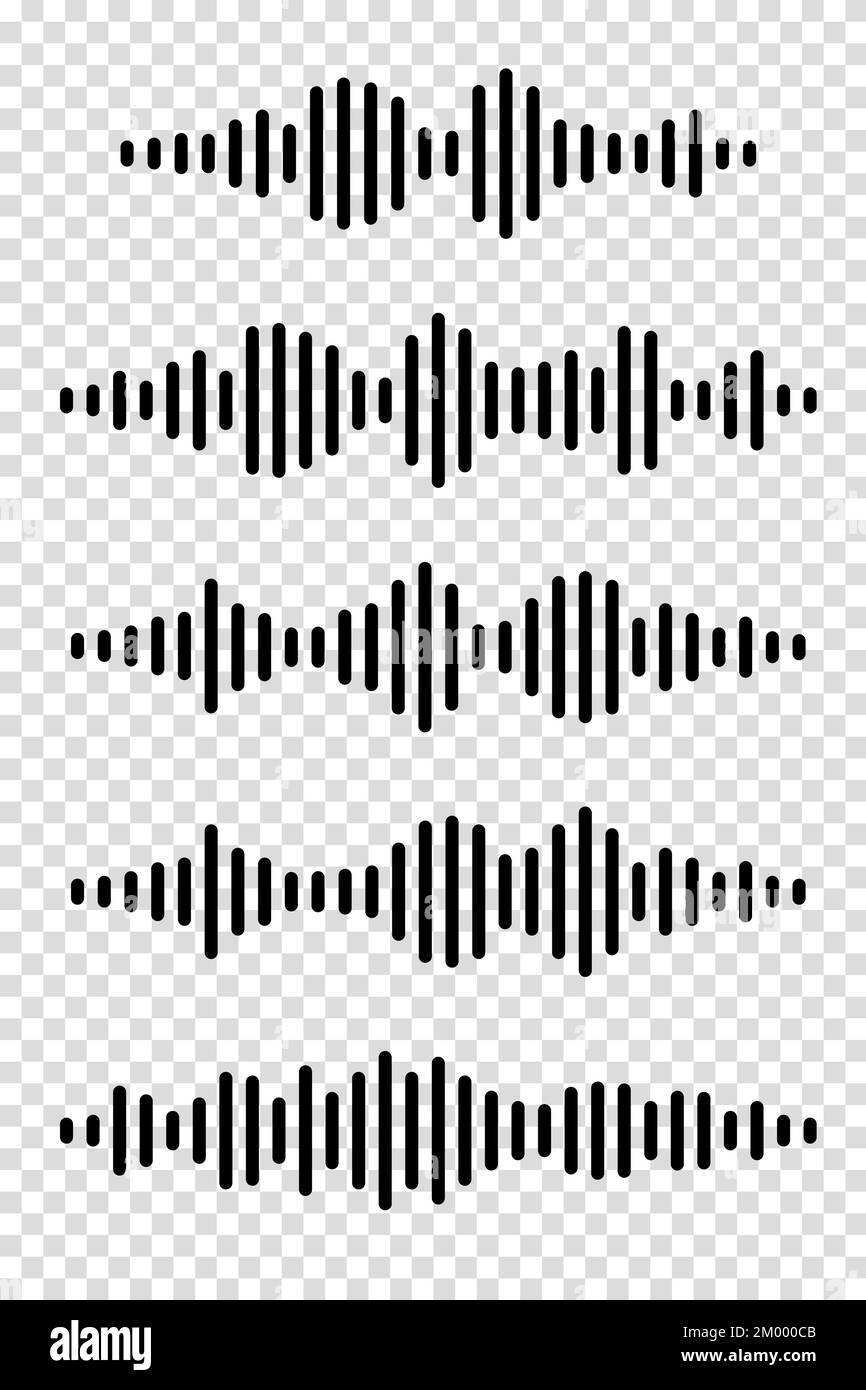 Audio wave. icon sound song. podcast set waves. Symbols on transparent ...