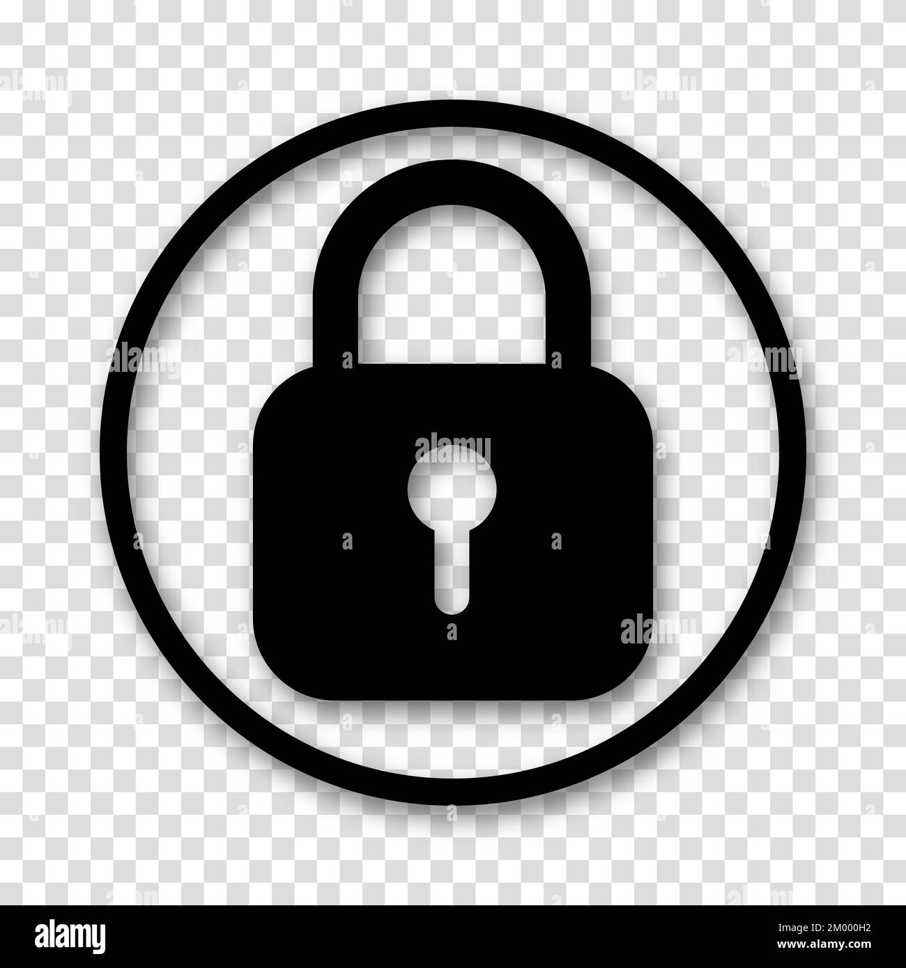 Padlock icon isolated on transparent background. Symbol sign lock ...