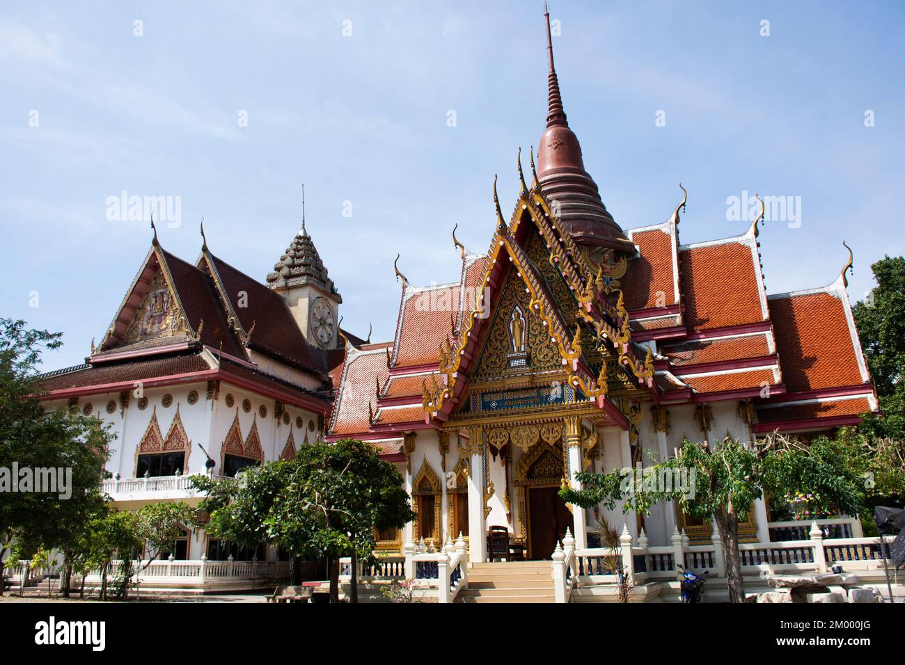 Ancient building antique ubosot of Wat Thap Kradan temple for thai ...