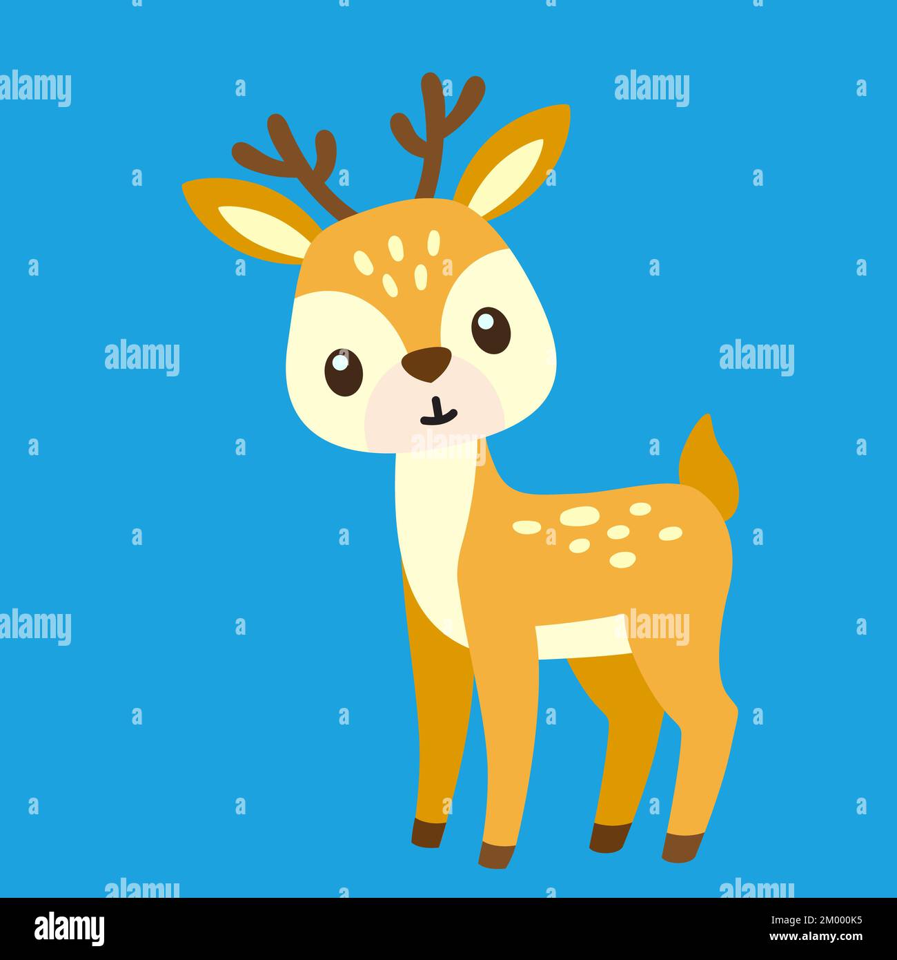 Vector illustration of funny deer in cartoon style Stock Vector Image ...