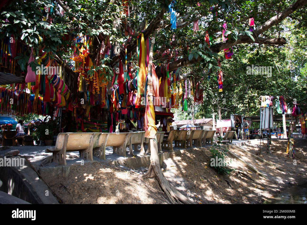 Ancient small shrine for thai people travelers travel visit respect ...