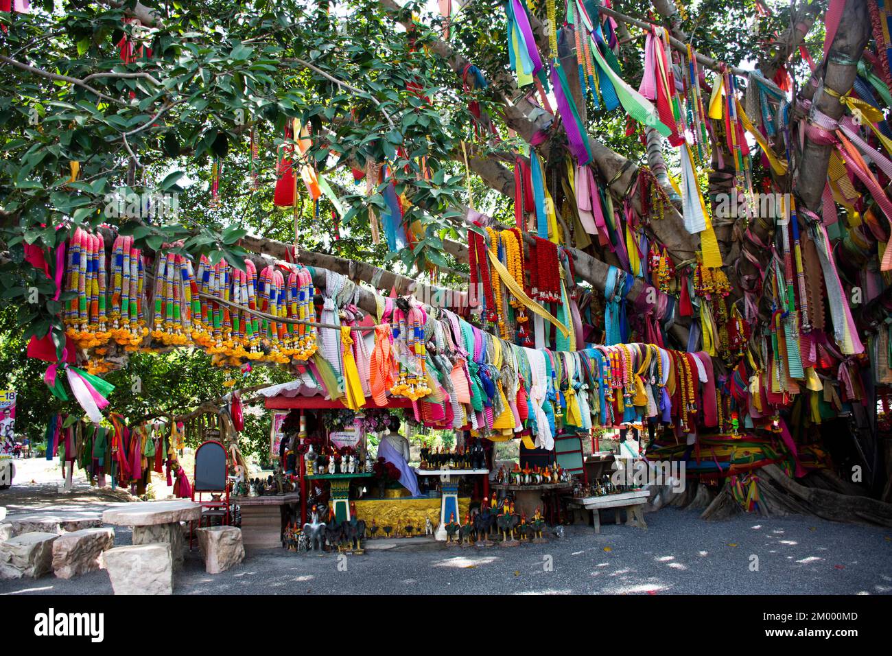 Ancient small shrine for thai people travelers travel visit respect ...